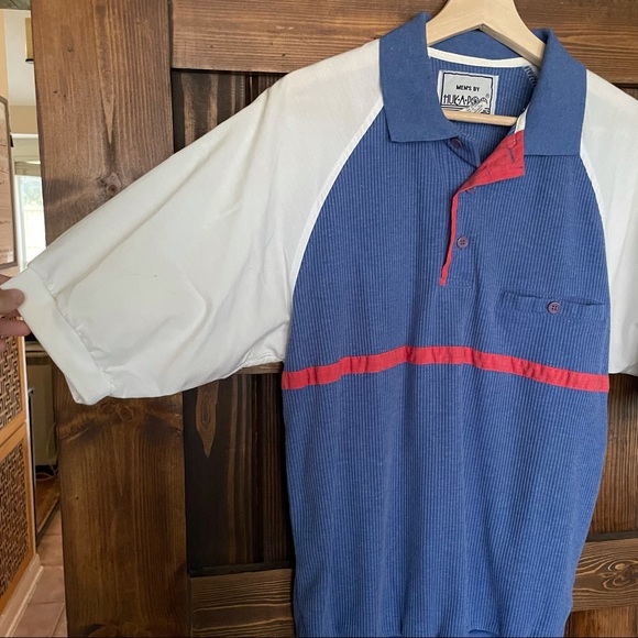 Huk a Poo | Shirts | Vintage Collared Hukapoo Blue And White Colorblock ...